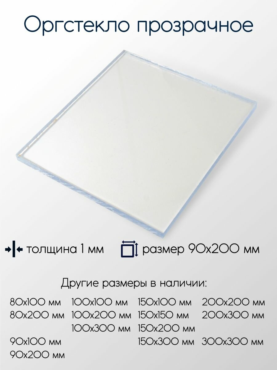 Оргстекло (акрил) экструзионное лист толщина 1 мм 1x90x200 мм