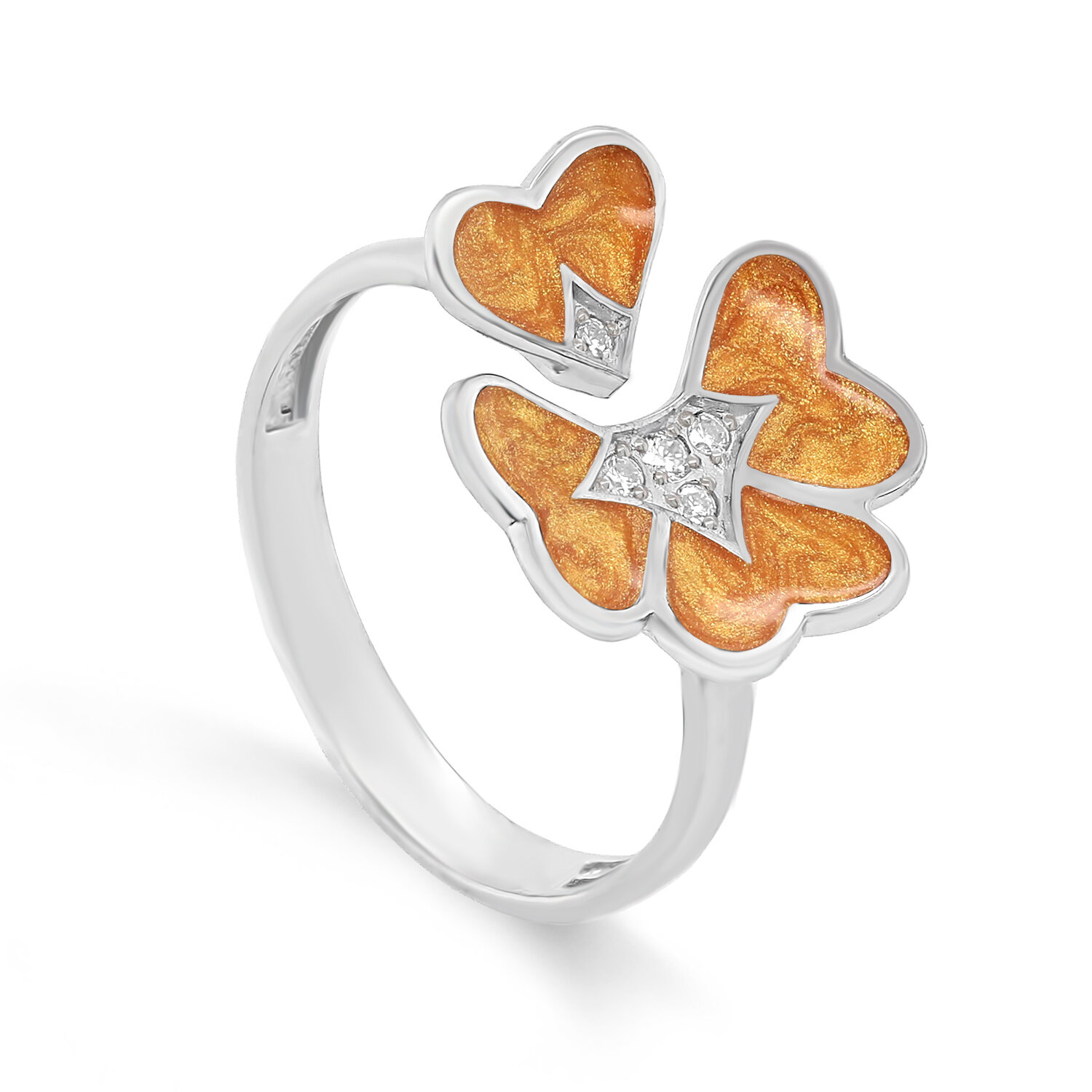 Кольцо тонкое, серебро, 925 проба, фианит