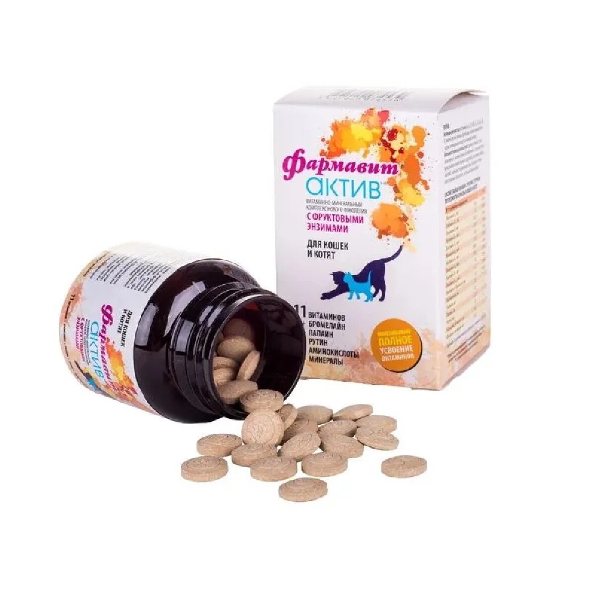 Фармавит Актив для кошек и котят 60 таблеток