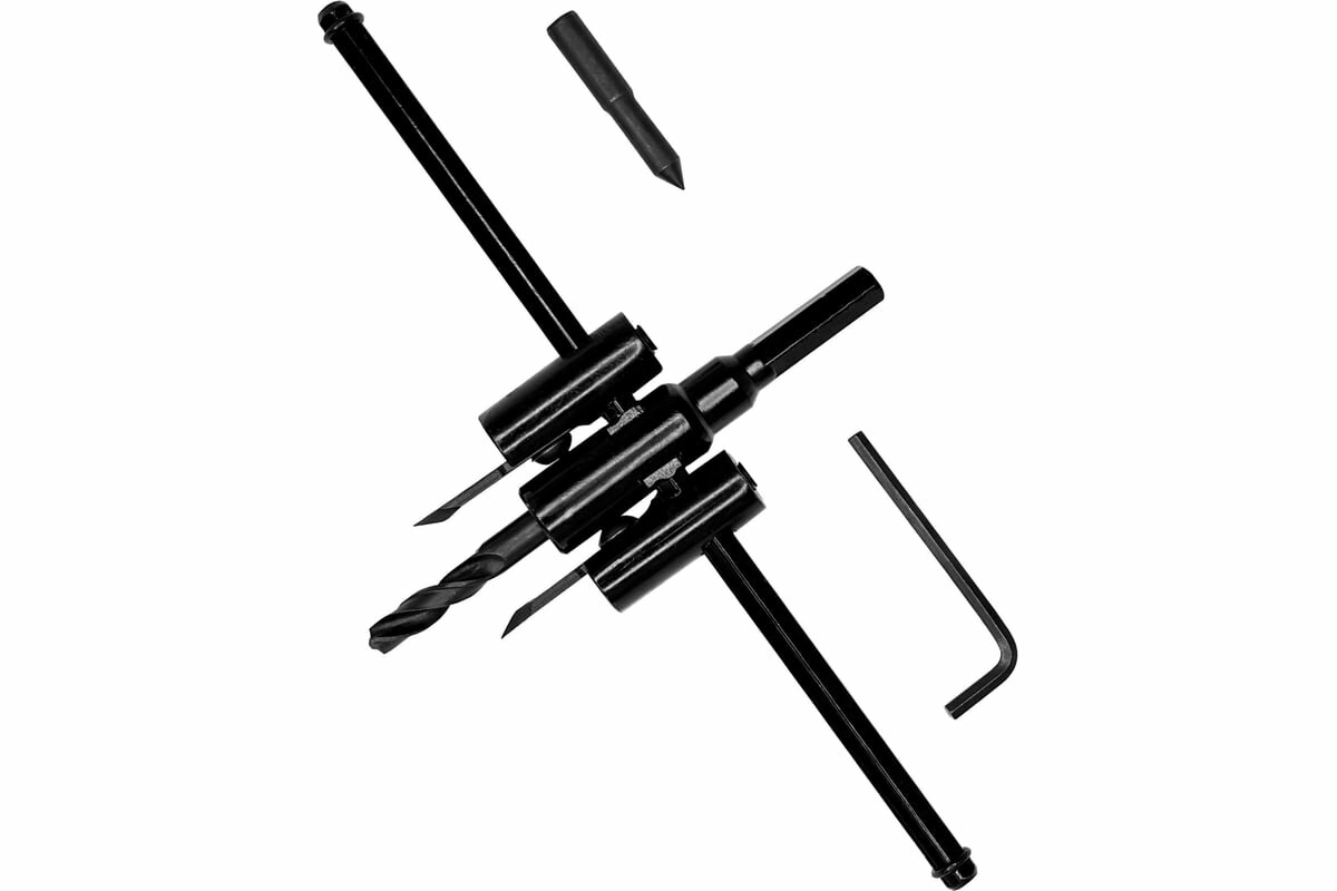 Сверло круговое регулируемое по дереву балеринка VertexTools 30-120 мм