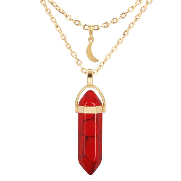 Кулон - маятник для биолокации на цепочке с камнем Коралл, размер камня: 33х9мм, длина цепочки: 42см, Foresta di Odori