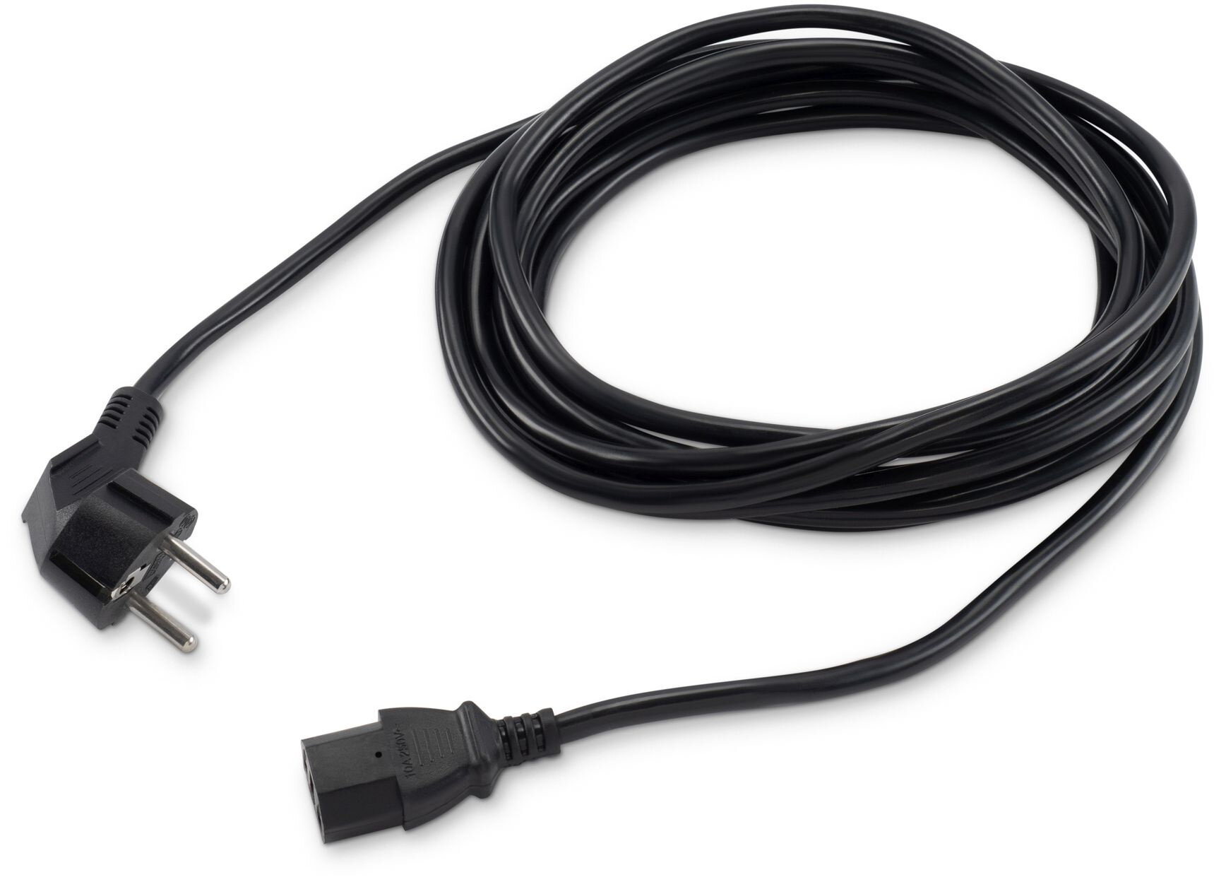 Кабель питания Buro BU-PCAB-5M-16A, IEC C13 (прямой) - Евровилка (угловой), 5м