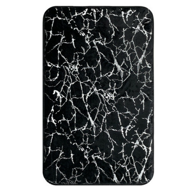 Коврик для ванной FORA MARBLE 50х80см микрофибра черный с серебром