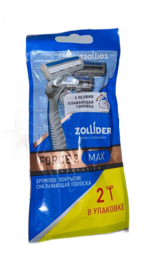 Zollider Одноразовые бритвенные станки Force 3 MAX, 3 лезвия, 2 шт