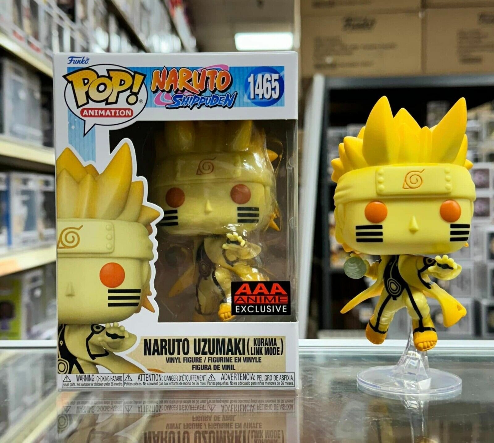 Фигурка Funko Pop! Naruto Uzumaki Kurama Link Mode (Стикер AAA (Фанко Поп Наруто Узумаки Курама Линк Мод из аниме Наруто: Ураганные Хроники)