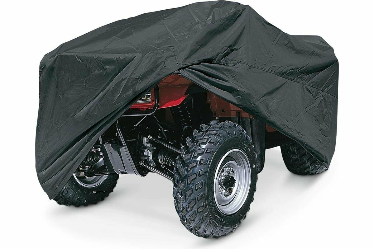Защитный чехол‑тент AutoExpert X255‑LEO черный из полиэстера 255 × 140 × 115 см, водонепроницаемый с резинкой и дополнительной фиксацией для квадроциклов.