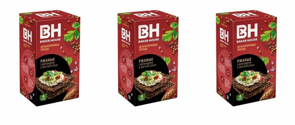 Baker House Хлебцы ржаные с кориандром Скандинавские, 180 г, 3 уп