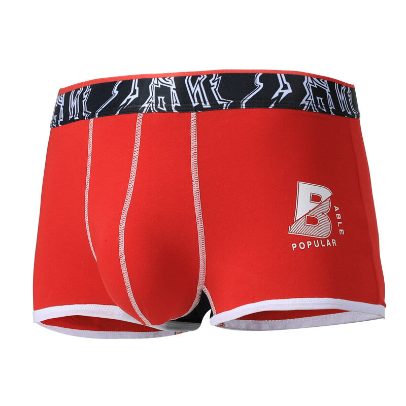 Шорты-боксеры, мужские, летние, красные, с принтом