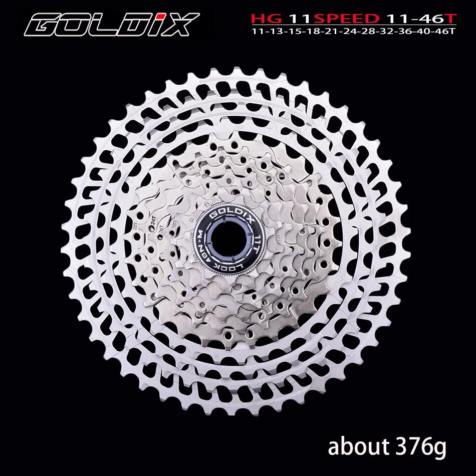 GOLDIX Сверхлегкая кассета MTB 10/11/12 скорости 46-52T алюминий 11S 11-46T Silver