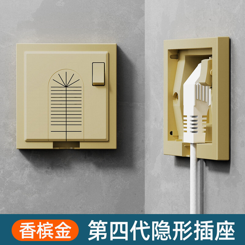 Скрытая розетка с пятью отверстиями Тип 86 Бытовая Встроенная розетка с пятью отверстиями Настенная Встроенная розетка