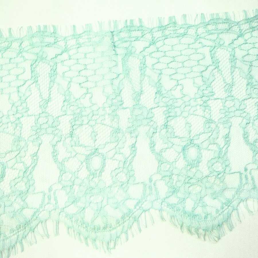 Изысканное шантильи: Кружево реснички , 240 мм, 9м(3шт*3м), цвет мята