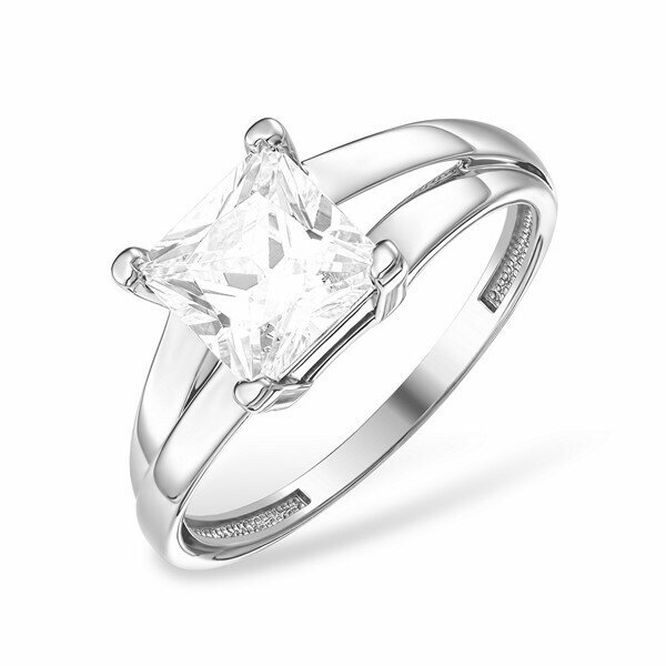 Кольцо, серебро, 925 проба, родирование, фианит