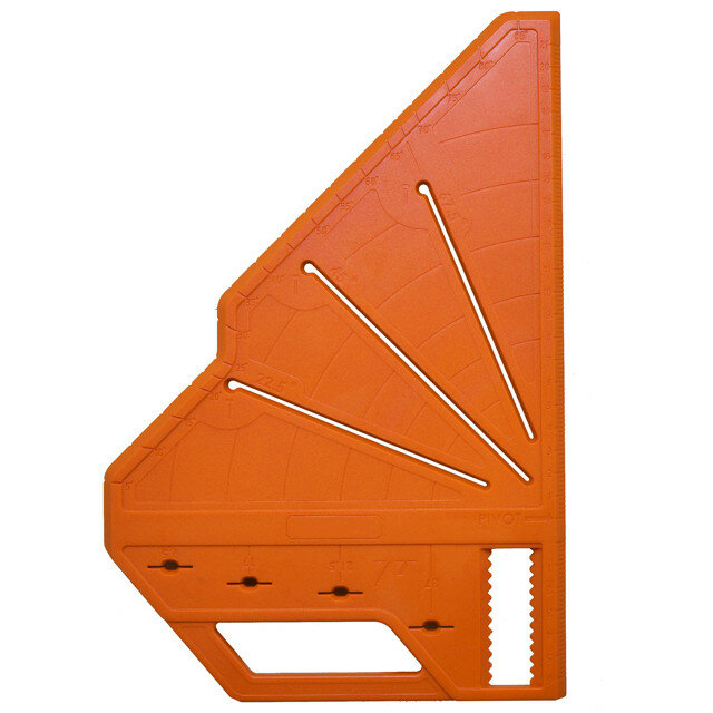 KENDO угольник столярный 307х205х24 мм ABS-пластик 22,5/45/67,5 град для точной разметки