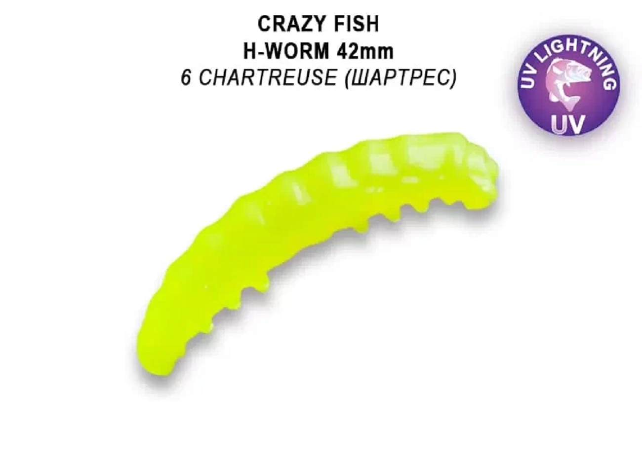 Силиконовая приманка мягкая съедобная Crazy Fish MF H-Worm 1.65" 42 мм 64-42-6-9-EF 10 шт.