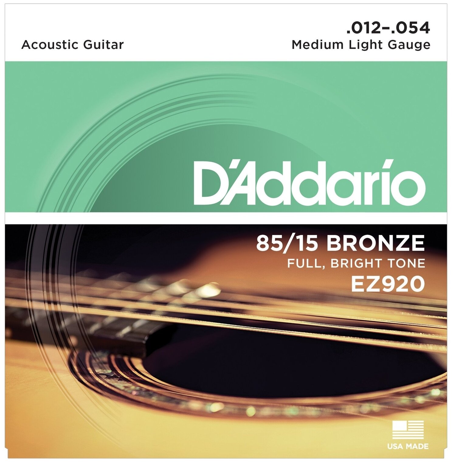 Струны для акустической гитары D'Addario EZ920 Bronze 85/15 Medium Light 12-54