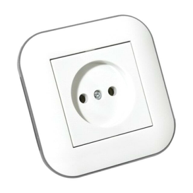 OVIVO Loft розетка 1 пост без заземления белая настенная электрическая розетка