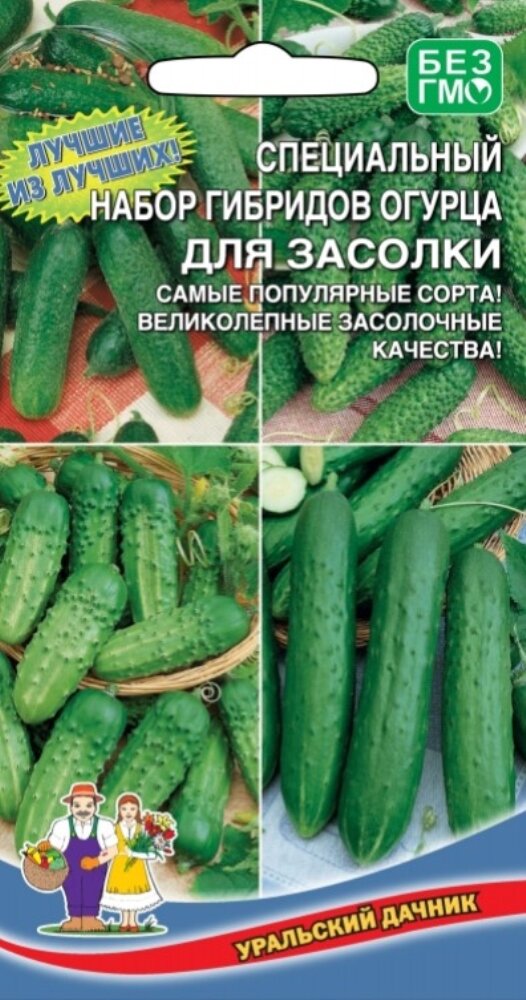 Семена Огурец Для засолки Специальный Набор гибридов огурца F1 12шт (Уральский Дачник)