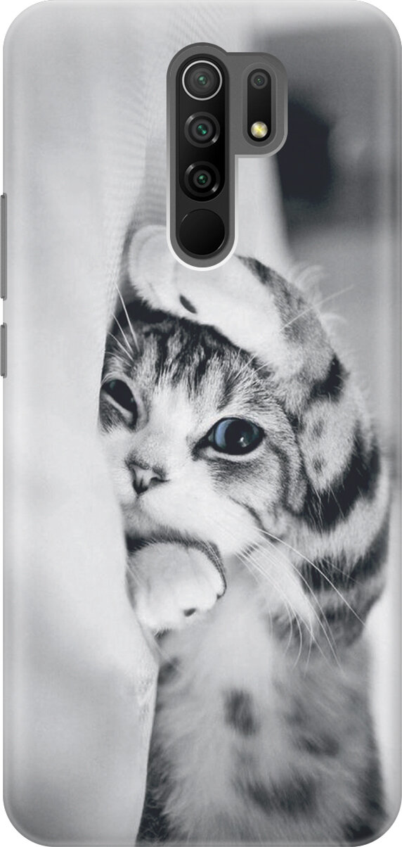 Силиконовый чехол Игривый котенок на Xiaomi Redmi 9 / Сяоми Редми 9