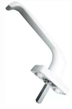 Ручка оконная, белая, металл, винты в комплекте (цена за шт.) Накрепко 217601