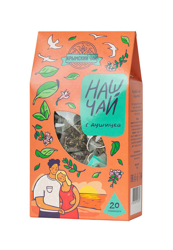 Чай Травы горного Крыма "Наш чай с душицей", черный, в пирамидках