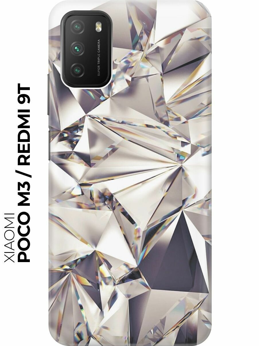 Силиконовый чехол Алмазные грани на Xiaomi Redmi 9T / Poco M3 / Сяоми Поко М3 / Сяоми Редми 9Т с эффектом блика