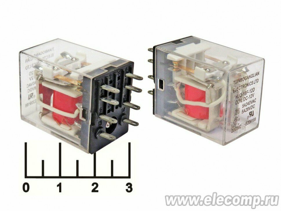 Реле =12V 5A/240V HJQ-18F-12D/HJQ-22F-2Z