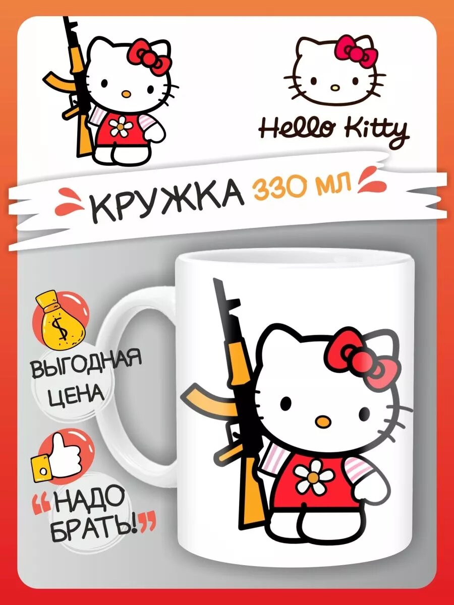 Кружка hello kitty в подарок на день рождение
