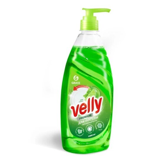 Средство для мытья посуды Grass Velly Premium Лайм и мята, 1 л, дозатор