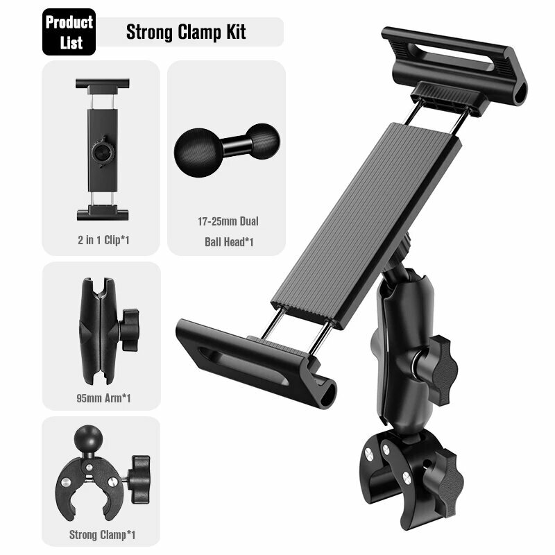 Держатель планшета Yaoiler для мотоцикла и велосипеда Strong Clamp Kit