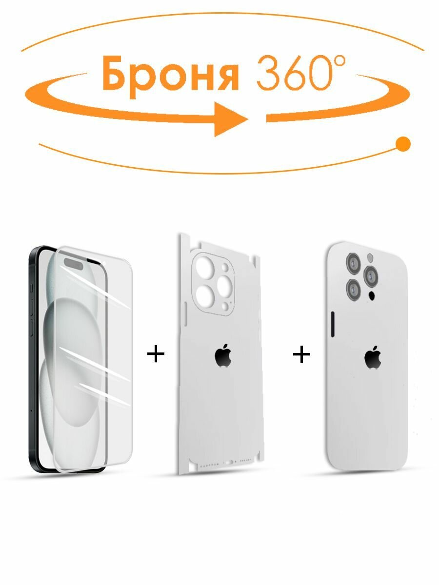 Защитная пленка на экран и заднюю панель для iPhone 14 Pro, бронепленка, пленка на телефон