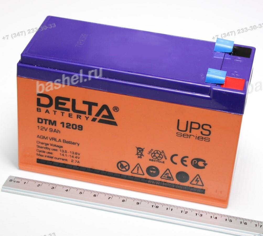 Аккумулятор 12В 9А·ч (Delta DTM 1209) AGM