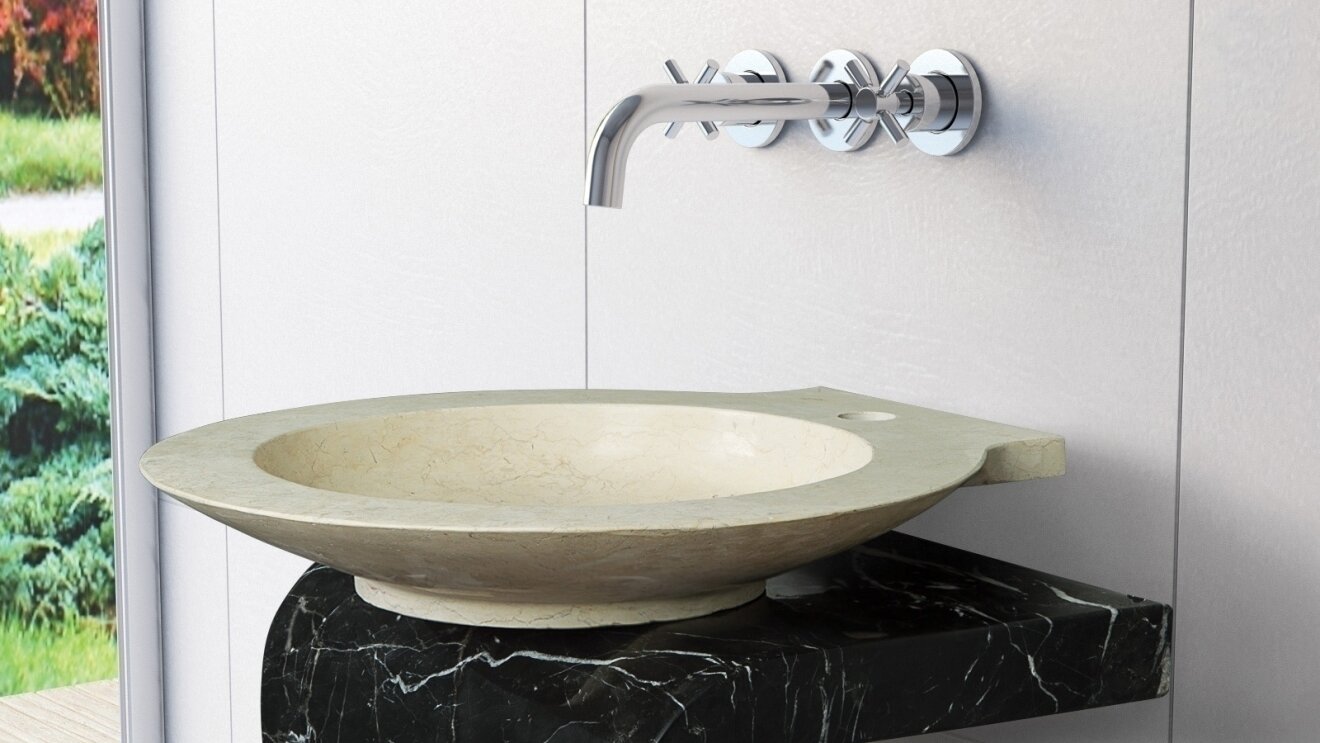 Накладная мойка из желтого камня мрамора Jitta 420029111