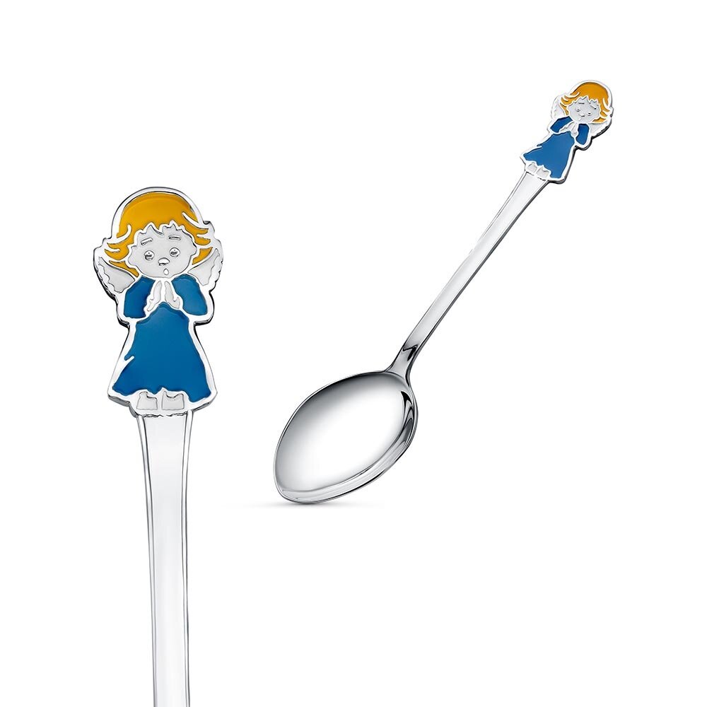 Серебряная ложка детская Ангел хранитель