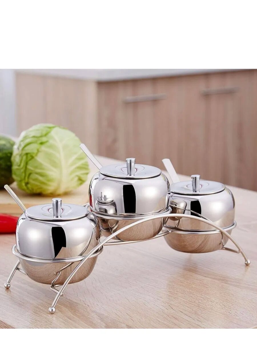 Емкости для специй на подставке с ложками