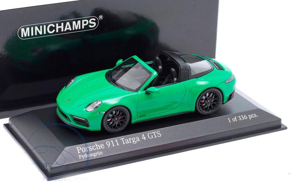 Модель коллекционная MINICHAMPS Porsche 911 (992) targa 4 gts year 2022 python green — фото 1