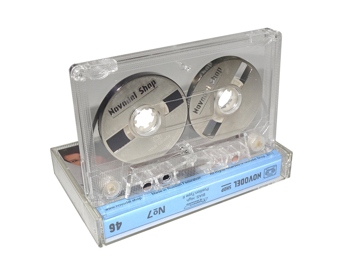 Аудиокассета "Novodel Shop №7"c серебристыми катушками