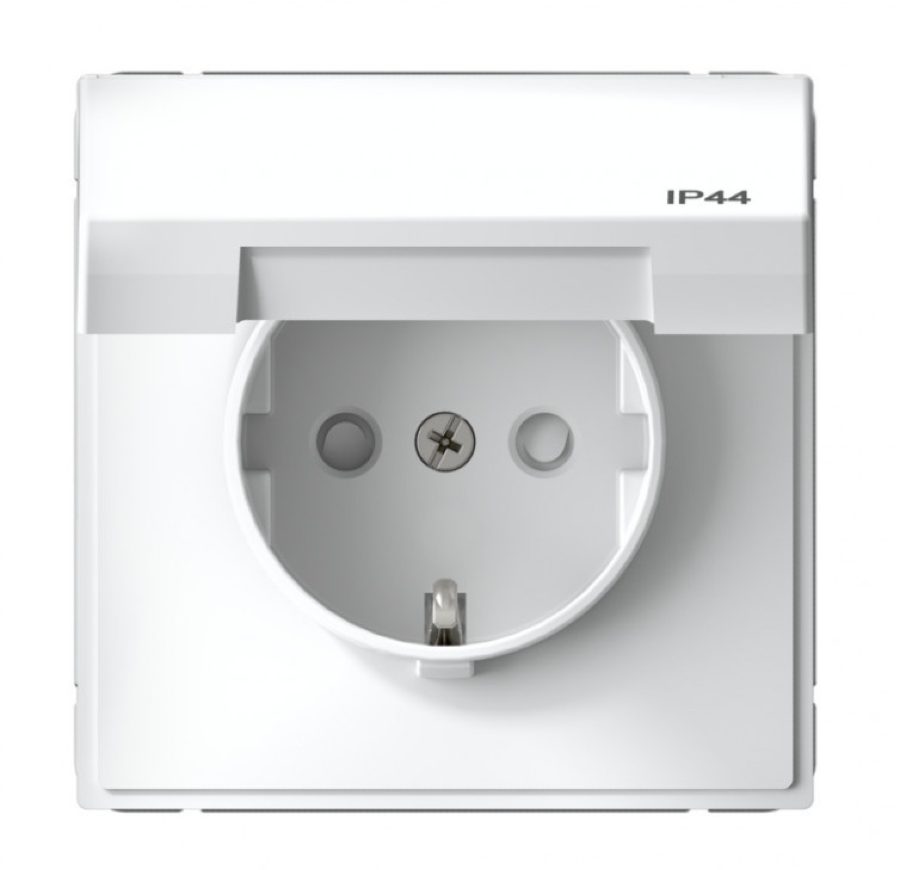 Розетка силовая штепсельная Systeme Electric / Систем Электрик ArtGallery, 16А IP44 белый, с заземляющими контактами, шторками и крышкой, GAL440146S / электрооборудование