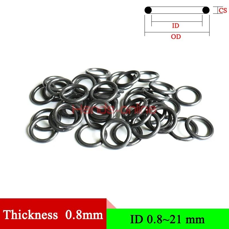 Резиновые уплотнительные кольца NBR Hands-online 0.8mm ID 6.2mm