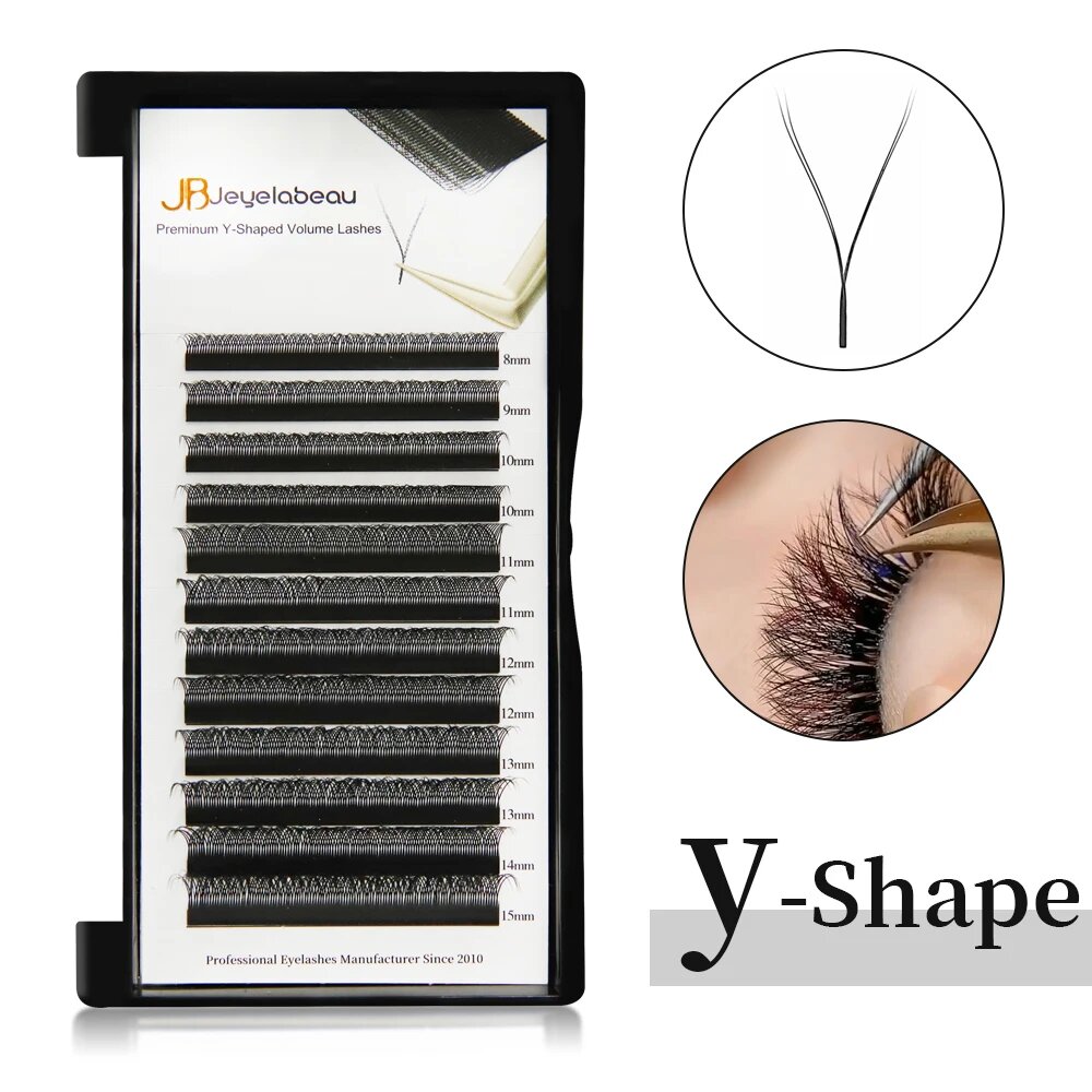 Наращивание ресниц JB Jeyelabeau W Shape M, 0,07 мм, 12 мм