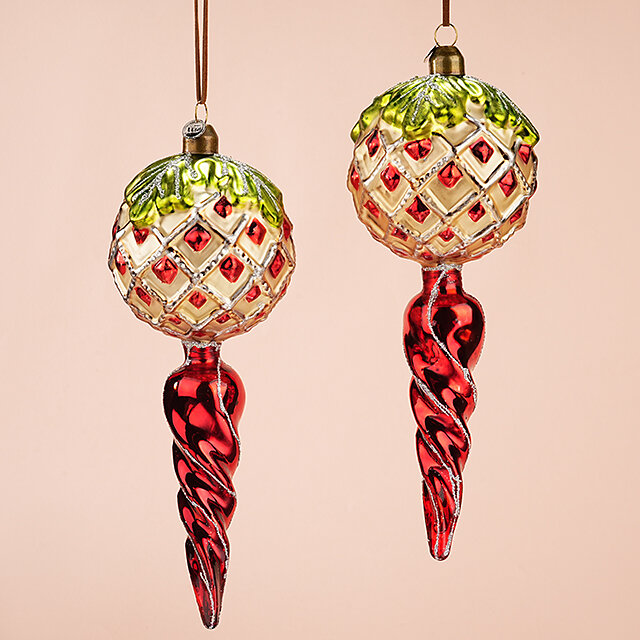 Елочные игрушки Nocera Superiore 22 см, 2 шт, стекло, Winter Deco, 4060269