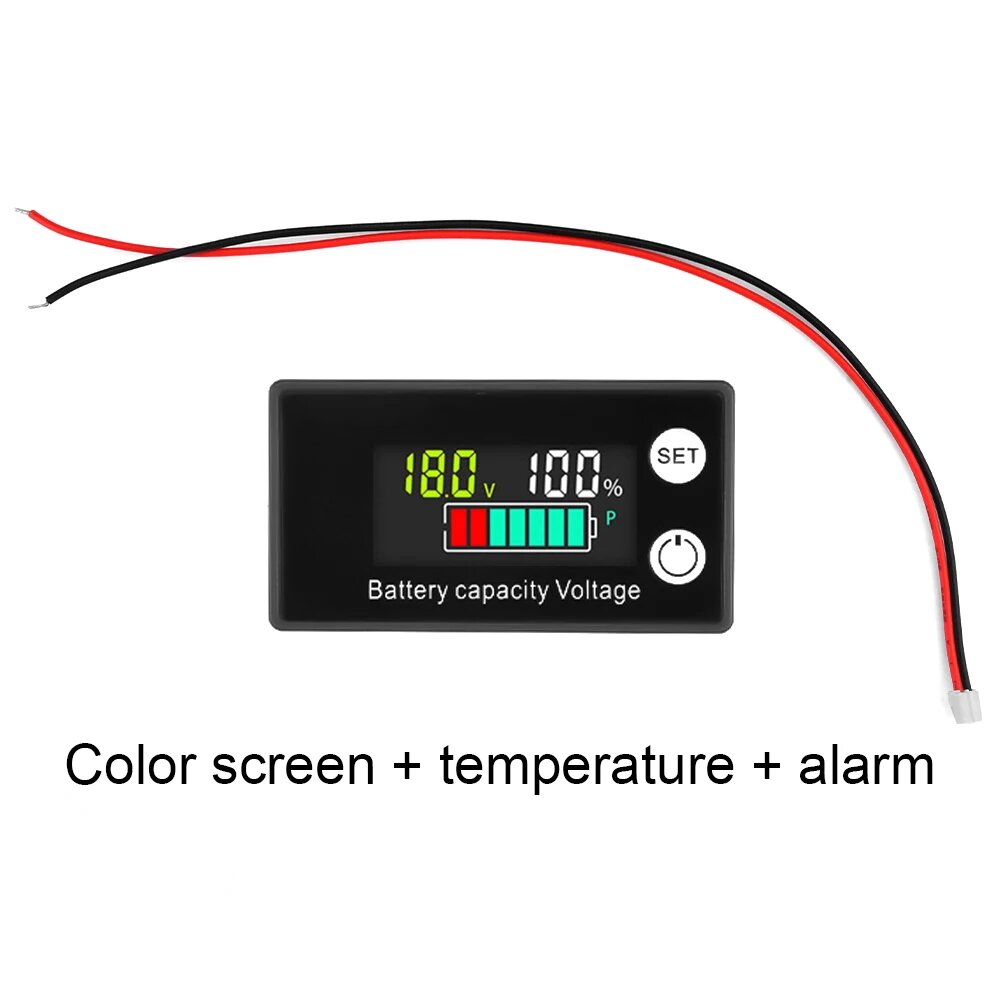 Вольтметр Battery Capacity Voltage с цветным экраном, температурой и alarm