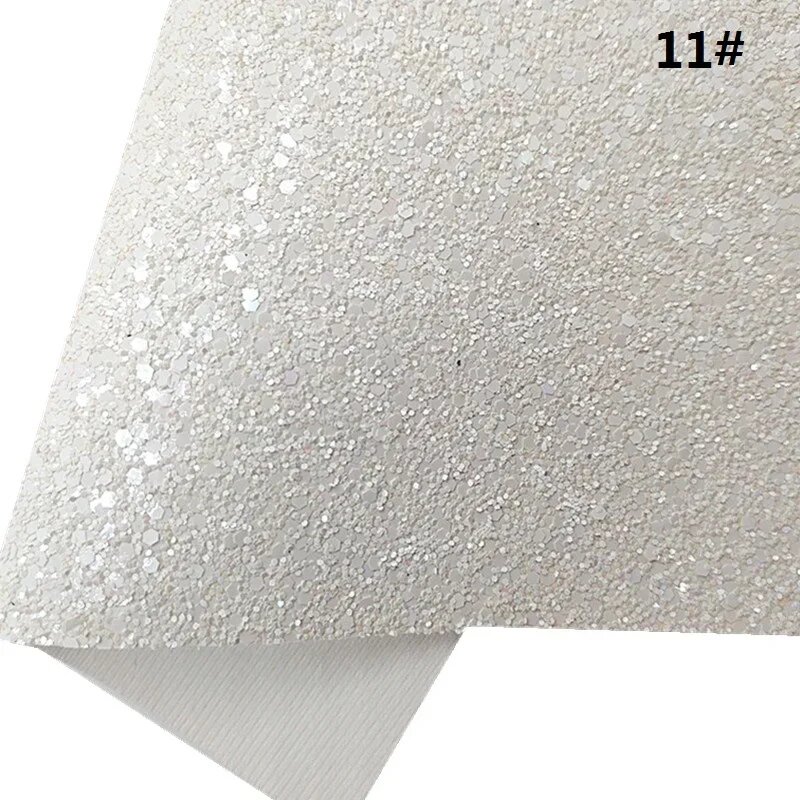 Блестящая ткань из искусственной кожи Glitterwishcome GM3066A Белый, 11-21X29CM