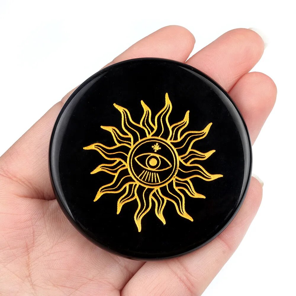 Черные круглые обсидиановые кристаллы JIUAN Sun