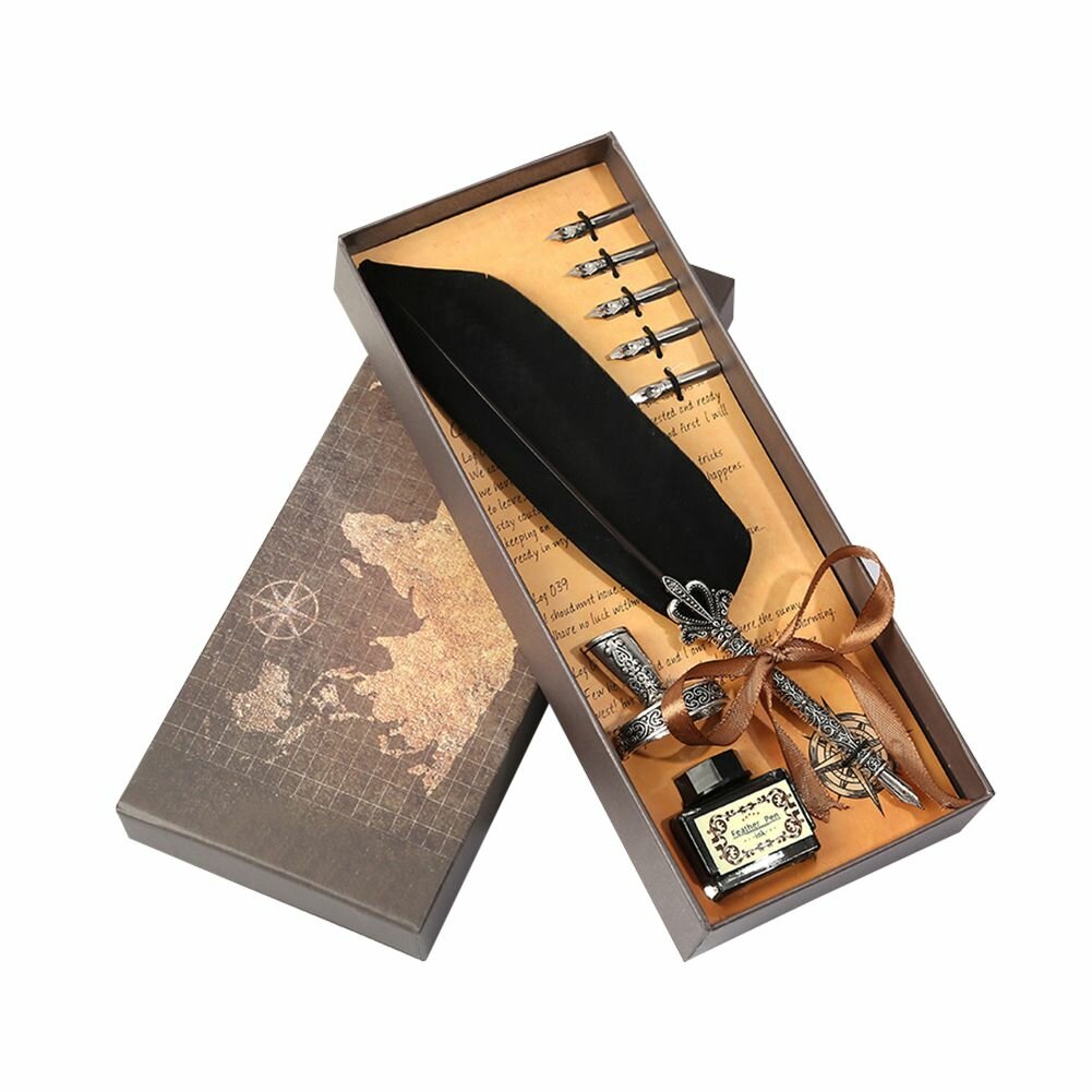 Ретро-каллиграфия Перо Dip Pen Чернила для письма Набор перьевых перьев