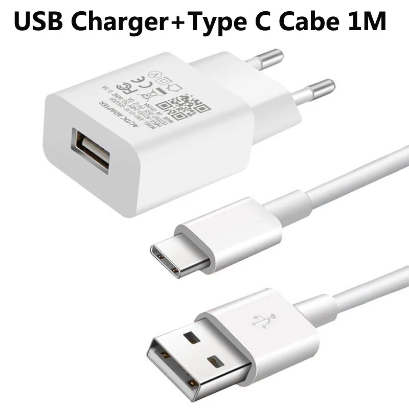 USB-адаптер 5 В, 2 А, зарядное устройство для телефона с кабелем типа C для Samsung Galaxy S22, S21, S20, S10, S8, S9, Note 20, 10, 9, 8 Plus, настенное зарядное устройство Charger Cable
