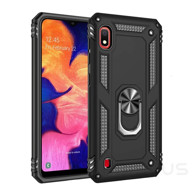 Бронированный Мягкий противоударный чехол для Samsung Galaxy A10 2019 SM-A105F/DS A105FN A105, силиконовый бампер, жесткий чехол с металлическим кольцом