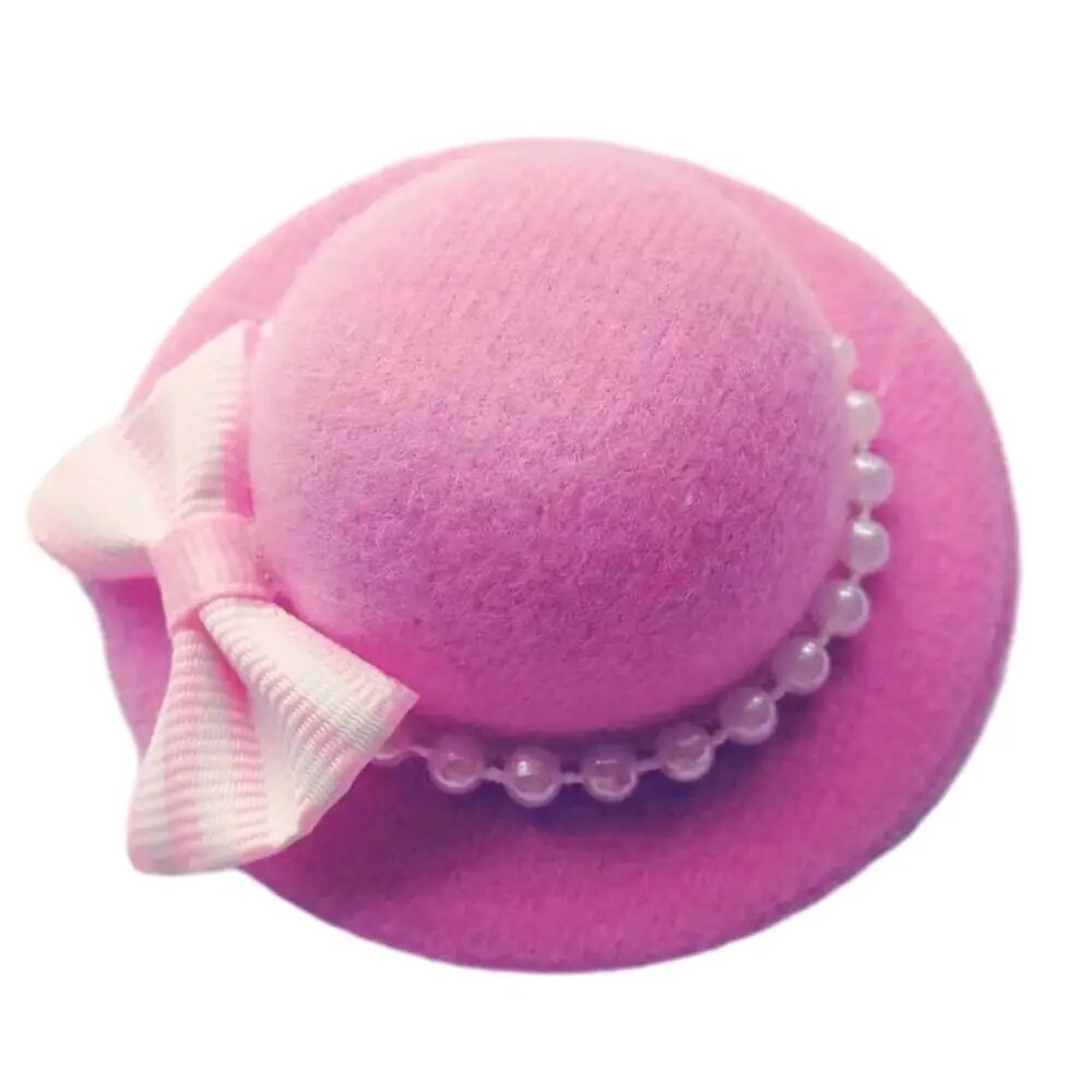 Мини-шапки для кукол из плюша Розовый, Pink-1PC