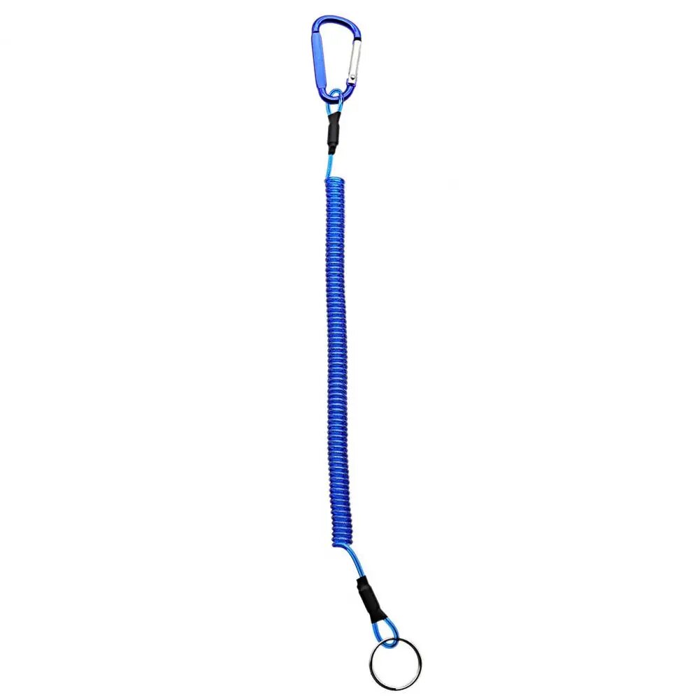 Защита от потери веревки, выдвижная с брелоком-карабином, защита от кражи, спиральные Синий, 2M B