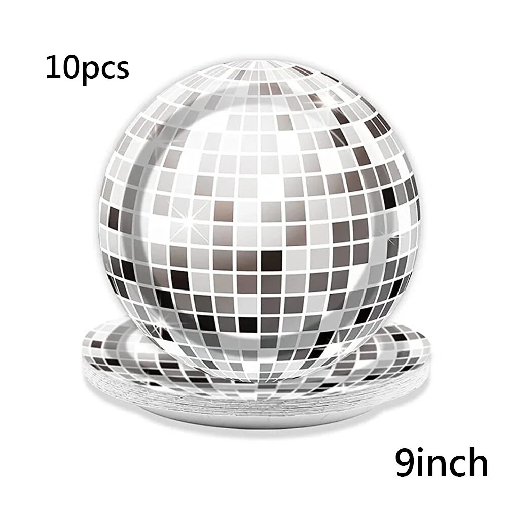 Диско-приборы для вечеринки серебристого цвета Серебряный, 10pcs 9inch
