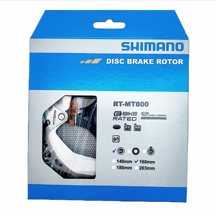 Shimano тормозной диск Shimano XT RT-MT800 160 мм CL (с магнитом STEPS)Крышка внутреннего замка, С подлинной коробкой